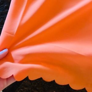 Tops | Cool Orange Round Edges Top Size Small | Poshmark